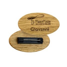 Real Wood Name Badges